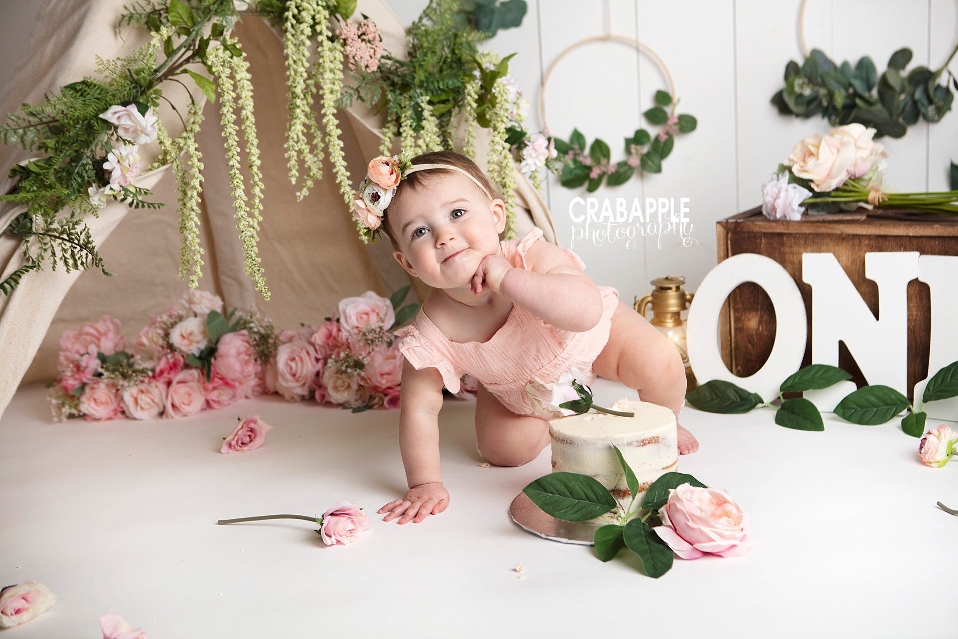 North Reading Cake Smash Photos :: Miss D · Crabapple Photography