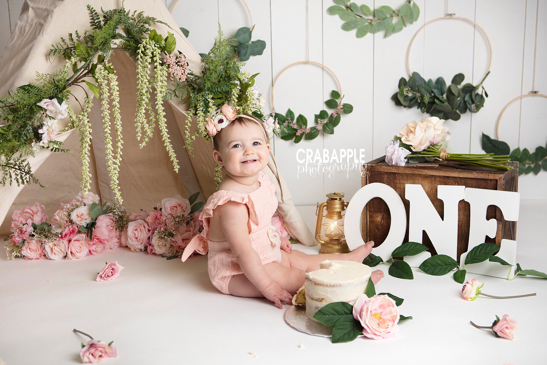 North Reading Cake Smash Photos :: Miss D · Crabapple Photography