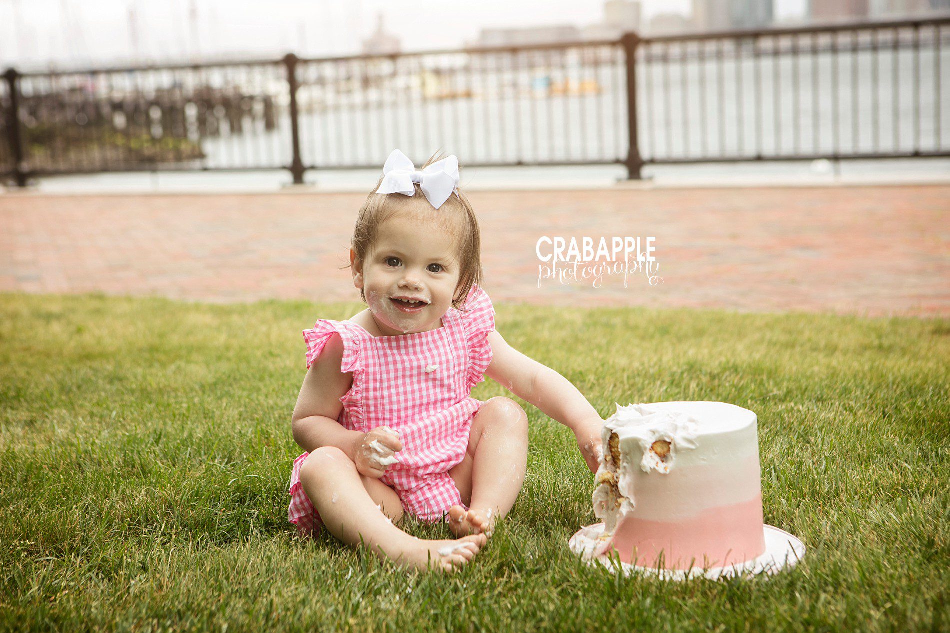 Outdoor Cake Smash Near Boston MA · Crabapple Photography