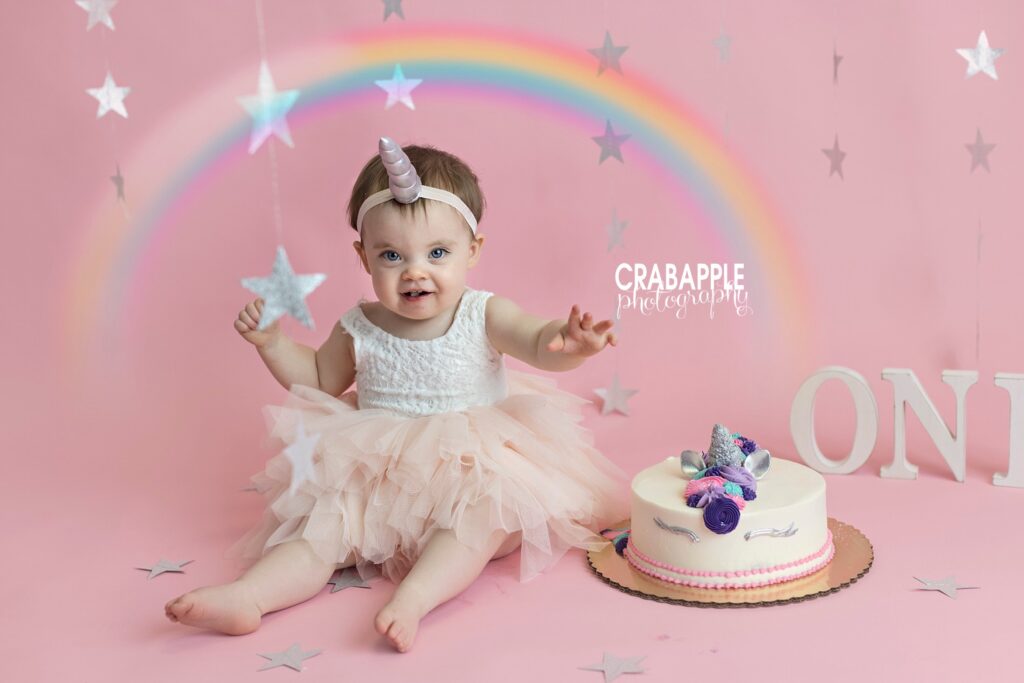Rainbow Cake Smash Ideas · Crabapple Photography